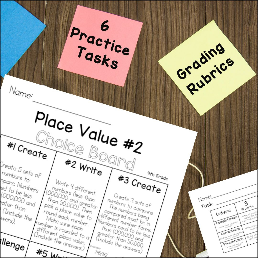 4th Grade Math Choice Boards Place Value Activities - Etsy