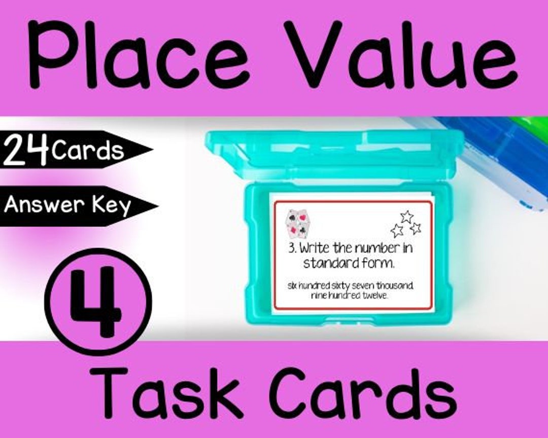 4th Grade Math Place Value Task Cards - Etsy