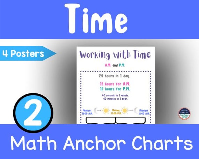 2nd Grade Math Anchor Charts Working With Time Posters - Etsy