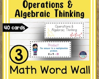 Math Word Wall 3rd Grade Editable - Etsy