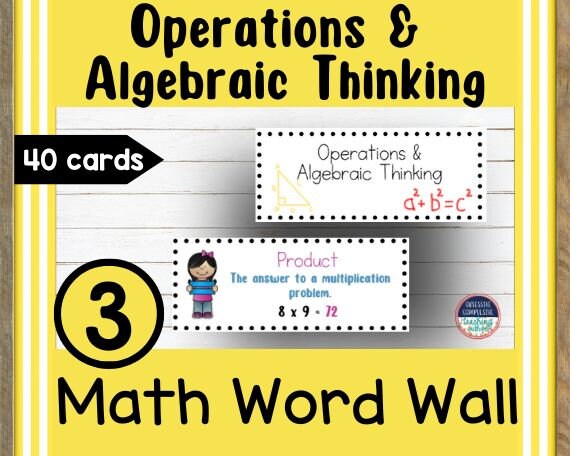 3rd Grade Math Word Wall Operations and Algebraic Thinking - Vocabulary ...