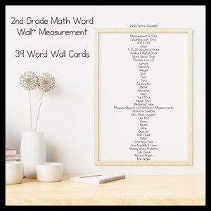 2nd Grade Math Word Wall Measurment- Vocabulary Cards - Etsy