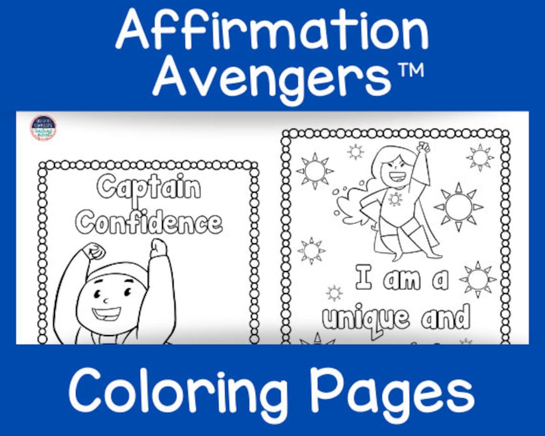 Affirmation Avengers Affirmation Coloring Pages SEL, Self-love, Self ...