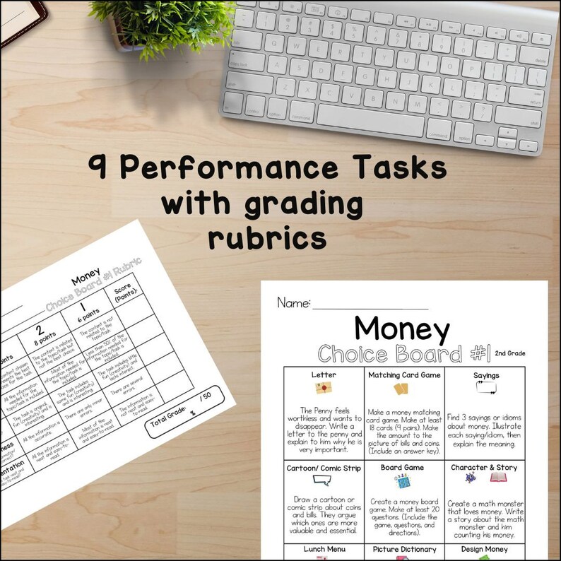 2nd Grade Math Choice Boards Money- Practice and Activities - Etsy