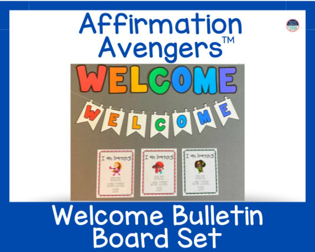Affirmation Avengers Welcome Banner and Bulletin Board Set SEL, Self ...