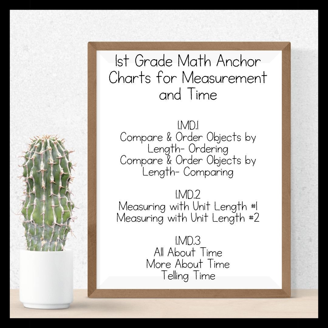 1st Grade Math Anchor Charts Measurement and Time Posters - Etsy