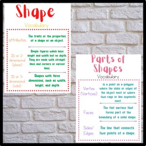 1st Grade Math Anchor Charts Shapes Posters - Etsy