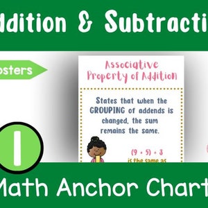 1st Grade Math Anchor Charts Addition and Subtraction Posters - Etsy