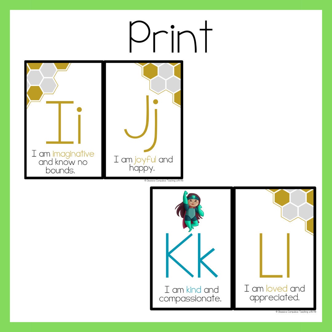 Affirmation Avengers Classroom Affirmation Alphabet SEL, Self-esteem ...