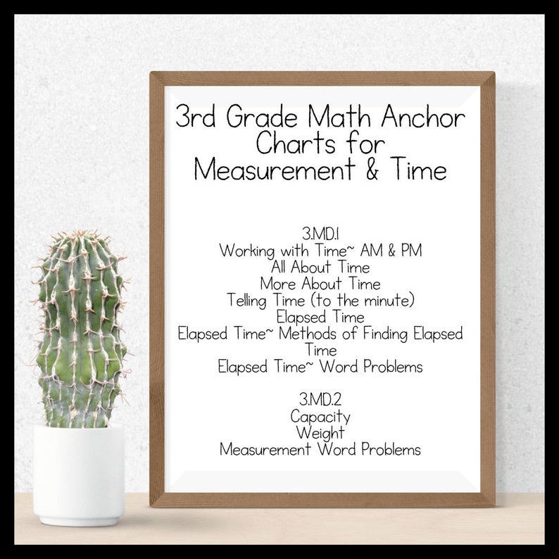 3rd Grade Math Anchor Charts Measurement and Time - Etsy