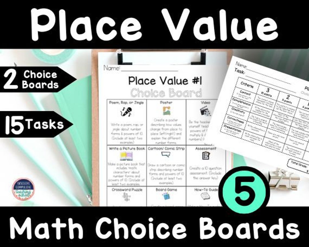 5th Grade Math Choice Boards Place Value - Etsy