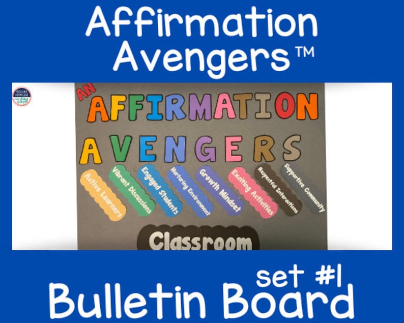 Affirmation Avengers Community Building Bulletin Board Set SEL, Self ...