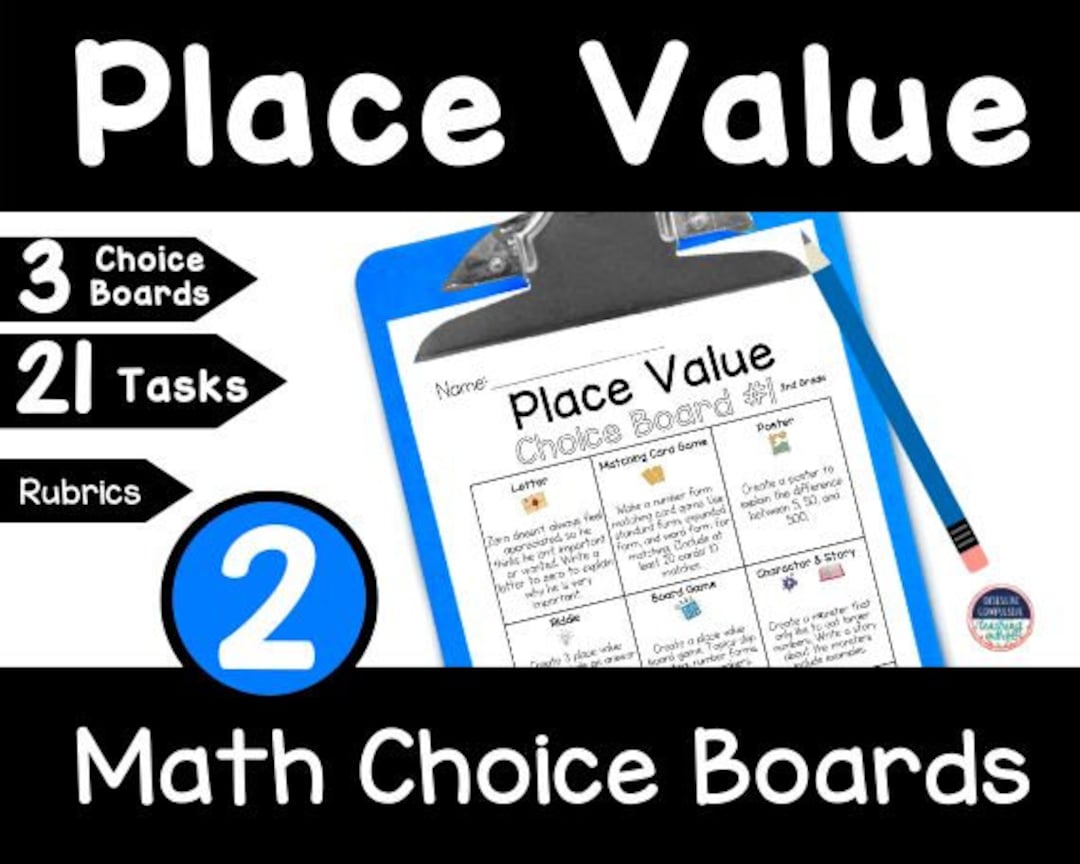 2nd Grade Math Choice Boards Place Value- Practice and Activities - Etsy