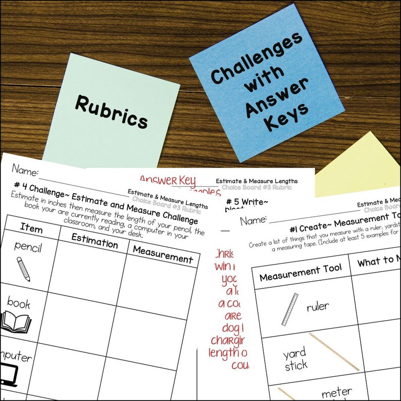 2nd Grade Math Choice Boards Estimate and Measure Lengths- Practice and ...