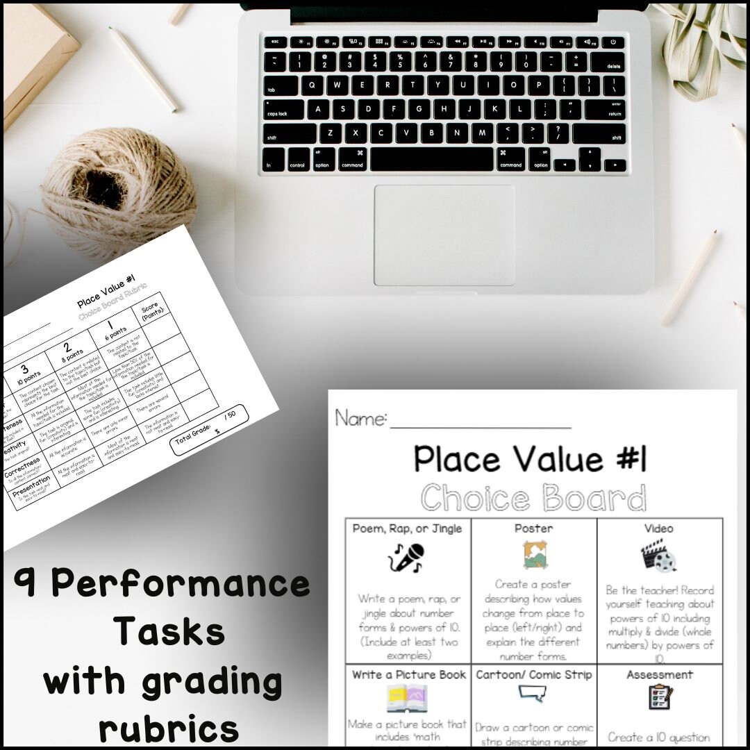 5th Grade Math Choice Boards Place Value - Etsy