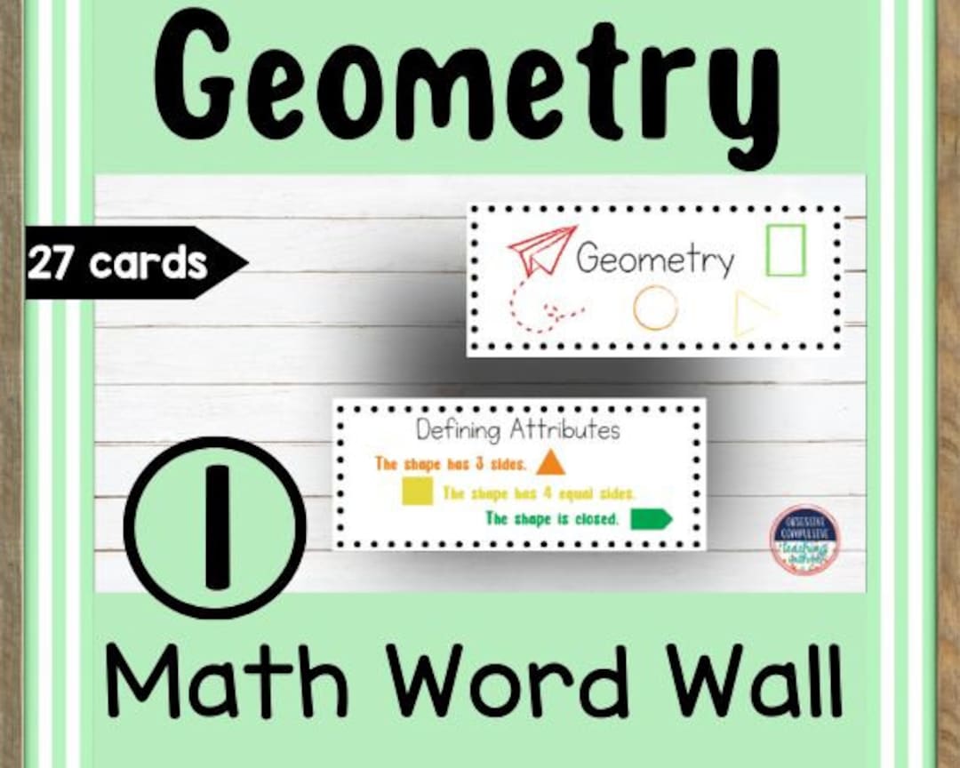 1st Grade Math Word Wall Geometry- Vocabulary Cards - Etsy