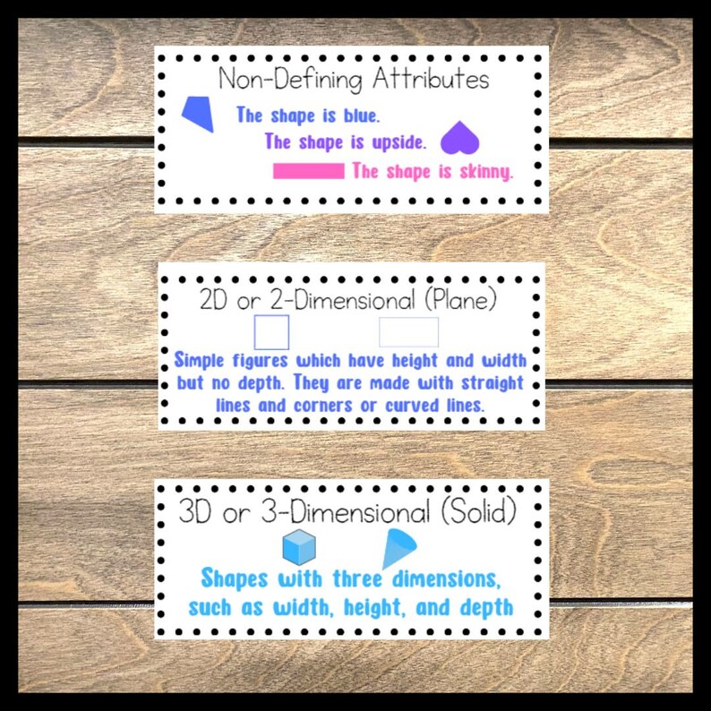 1st Grade Math Word Wall Geometry- Vocabulary Cards - Etsy