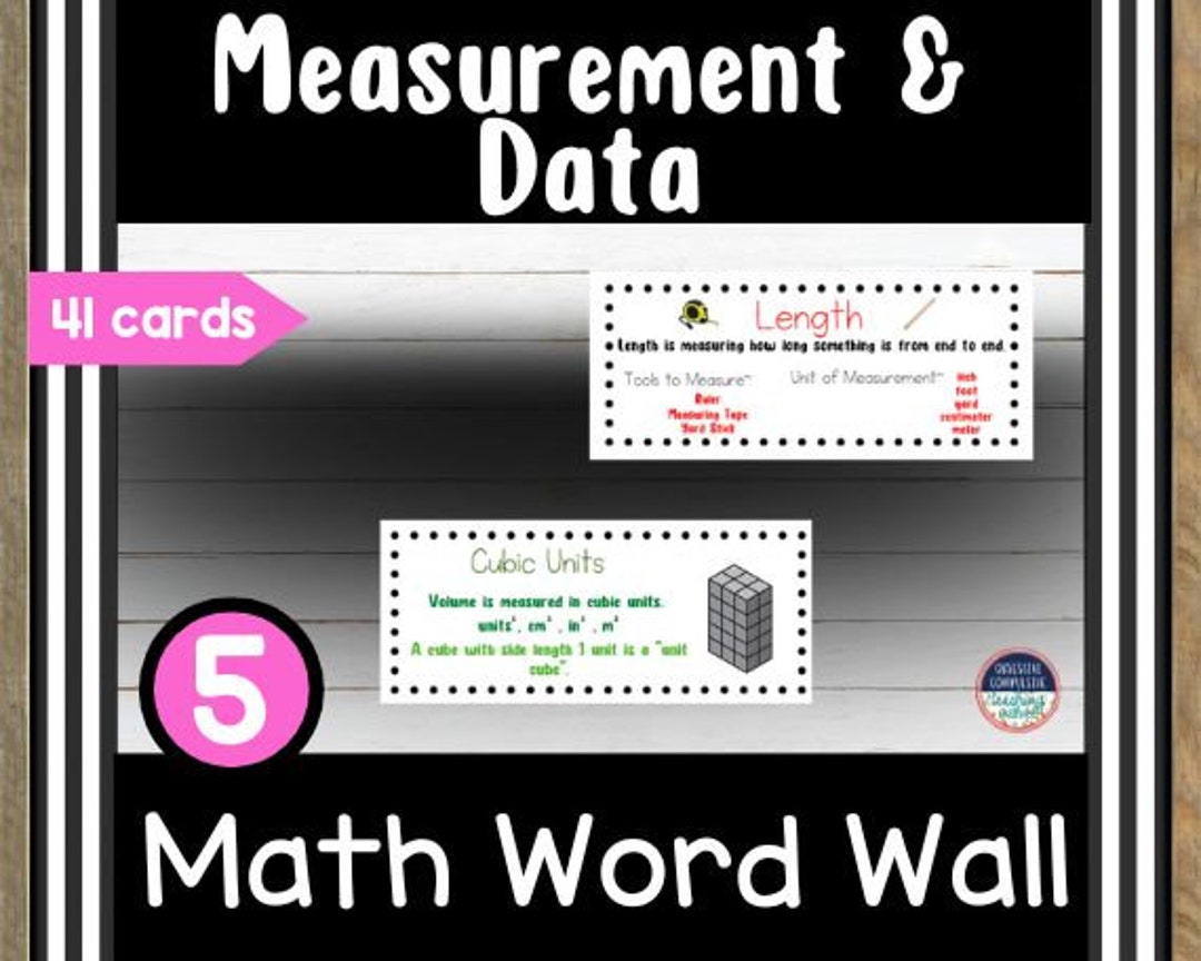5th Grade Math Word Wall Maeasurement and Volume- Vocabulary Cards - Etsy