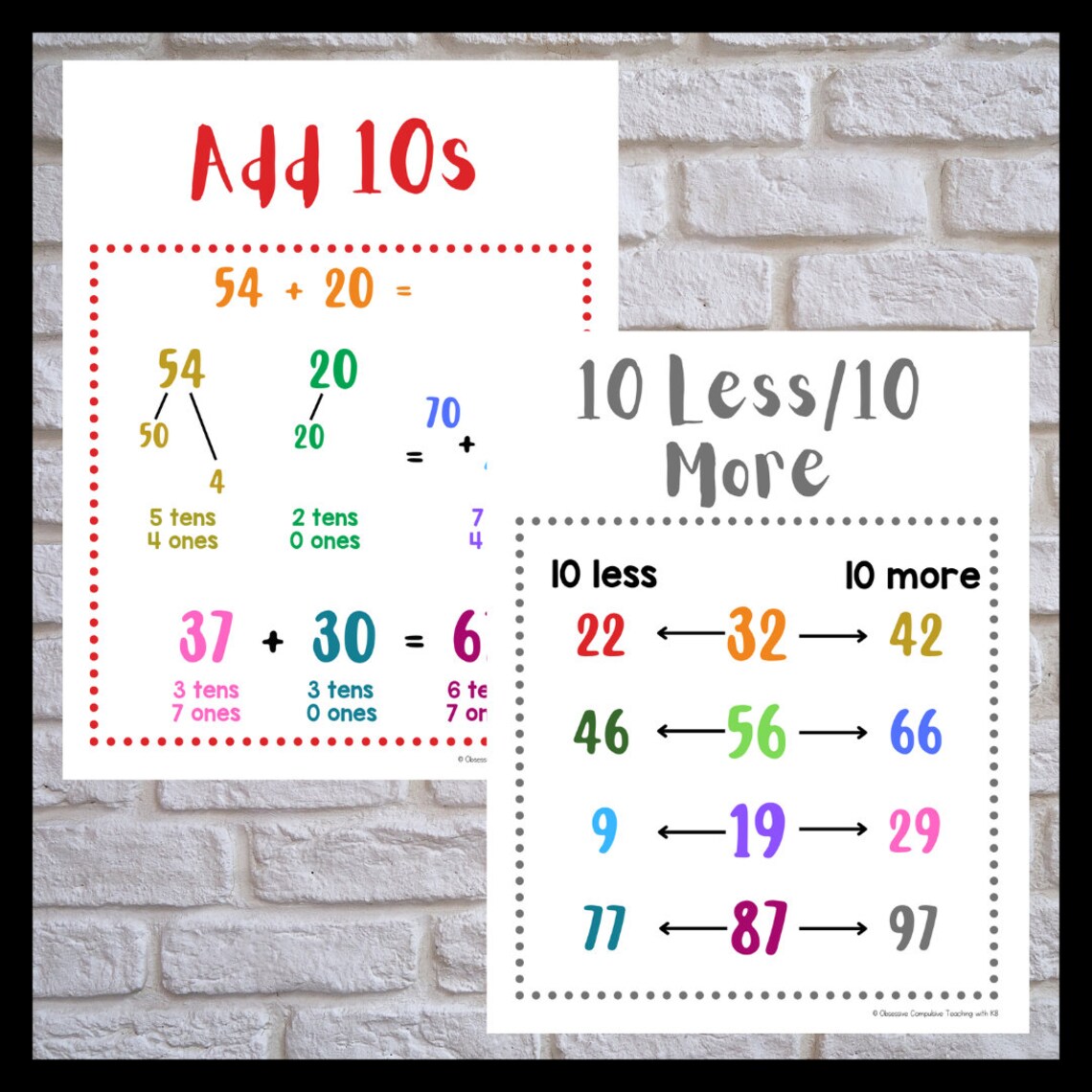 1st Grade Math Anchor Charts Place Value Posters - Etsy