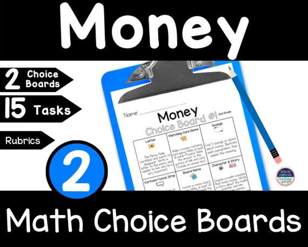 2nd Grade Math Choice Boards Money- Practice and Activities - Etsy