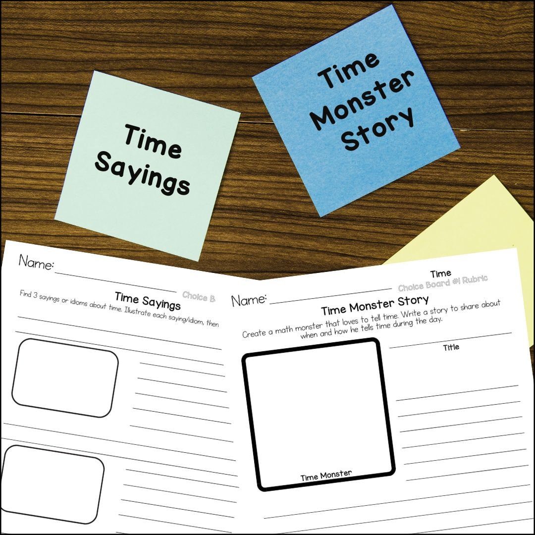 2nd Grade Math Choice Boards- Time- Practice and Activities - Etsy