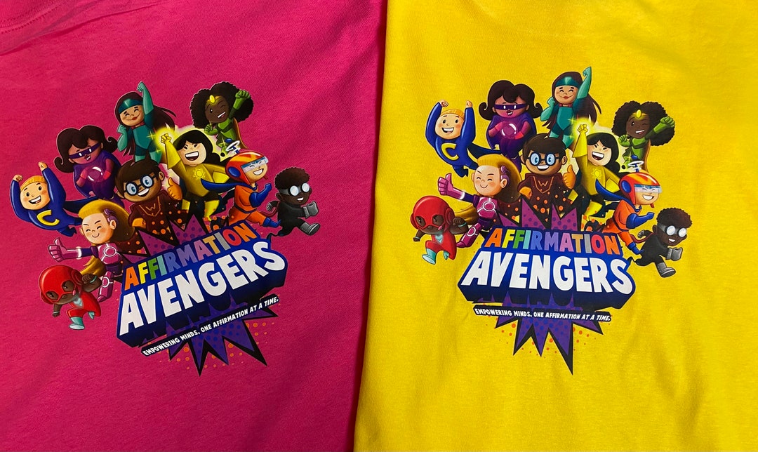 Affirmation Avengers Graphic T-shirt Front Pocket and Back Design SEL ...