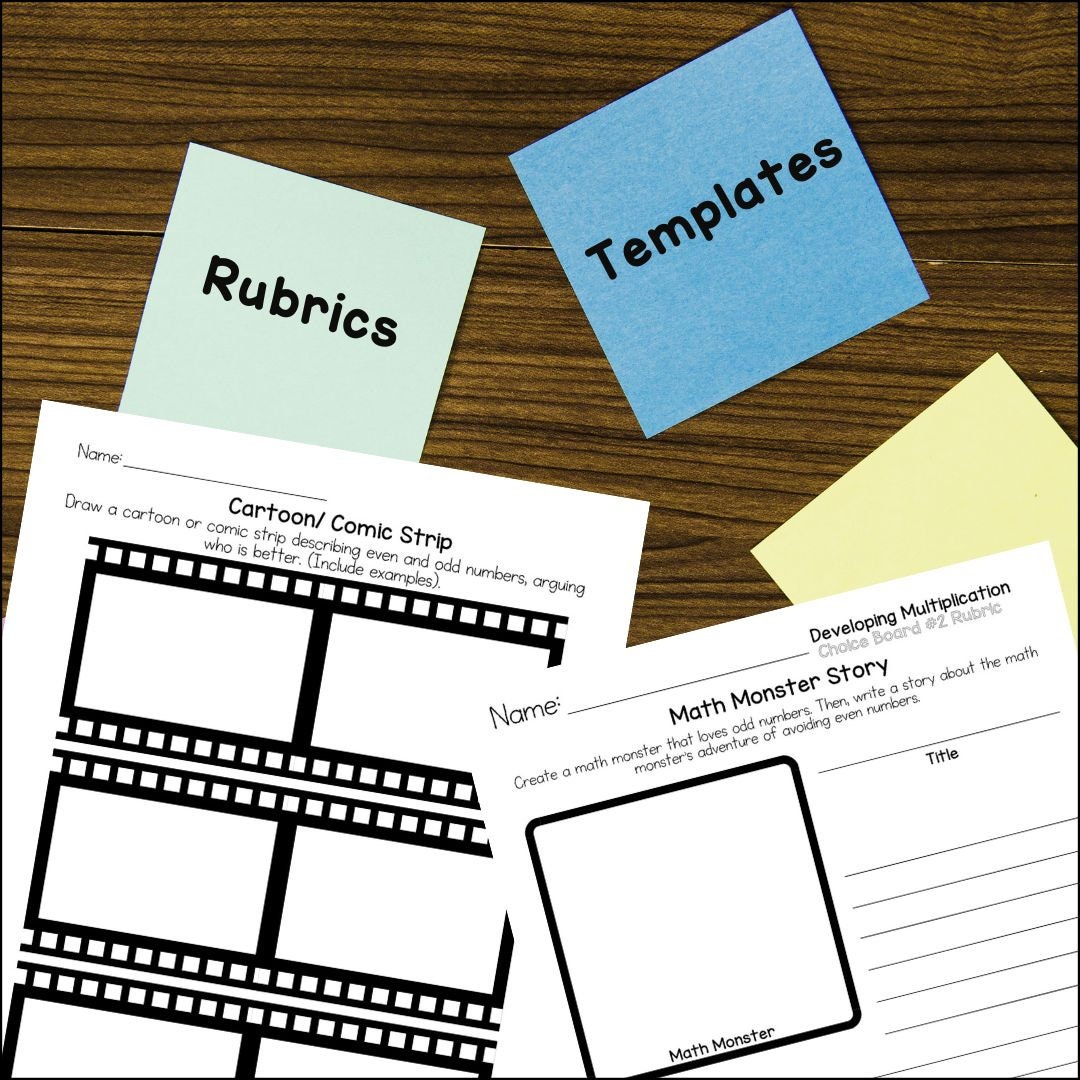 2nd Grade Math Choice Boards Developing Multiplication- Practice and ...