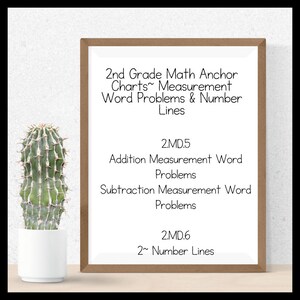 2nd Grade Math Anchor Charts Measurement Word Problems and Number Lines ...
