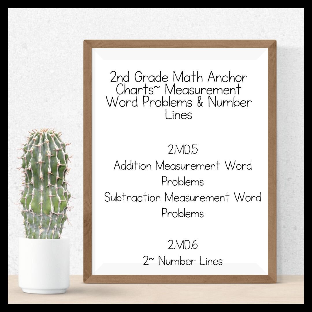 2nd Grade Math Anchor Charts Measurement Word Problems and Number Lines ...