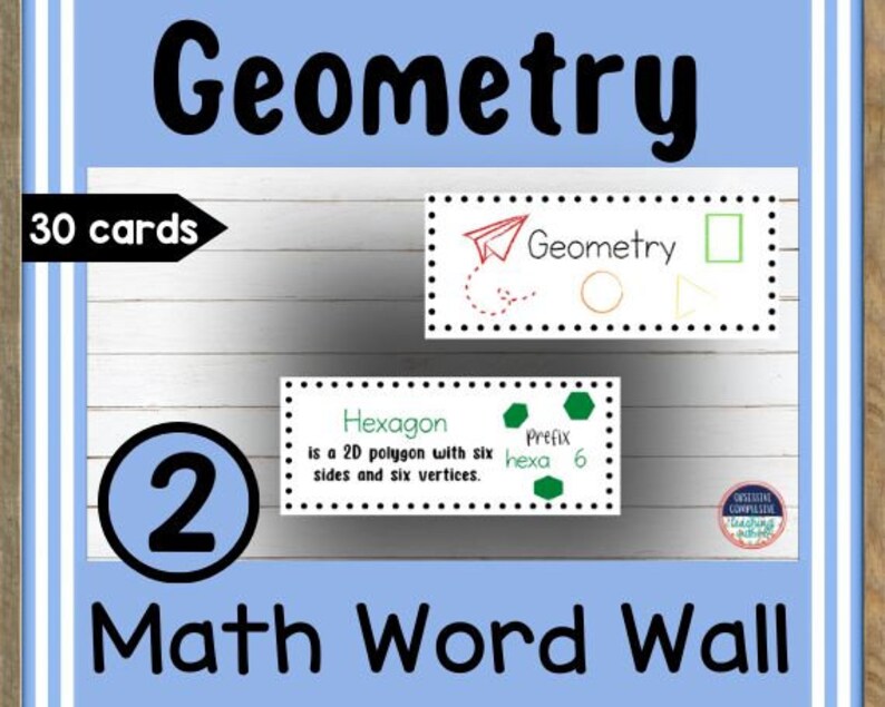2nd Grade Math Word Wall Geometry- Vocabulary Cards - Etsy