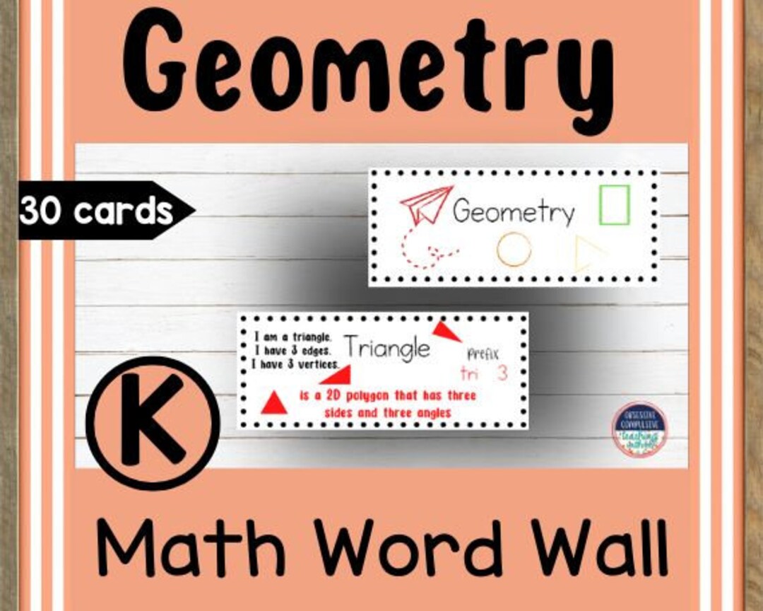 Kindergarten Math Word Wall Geometry -vocabulary Cards - Etsy