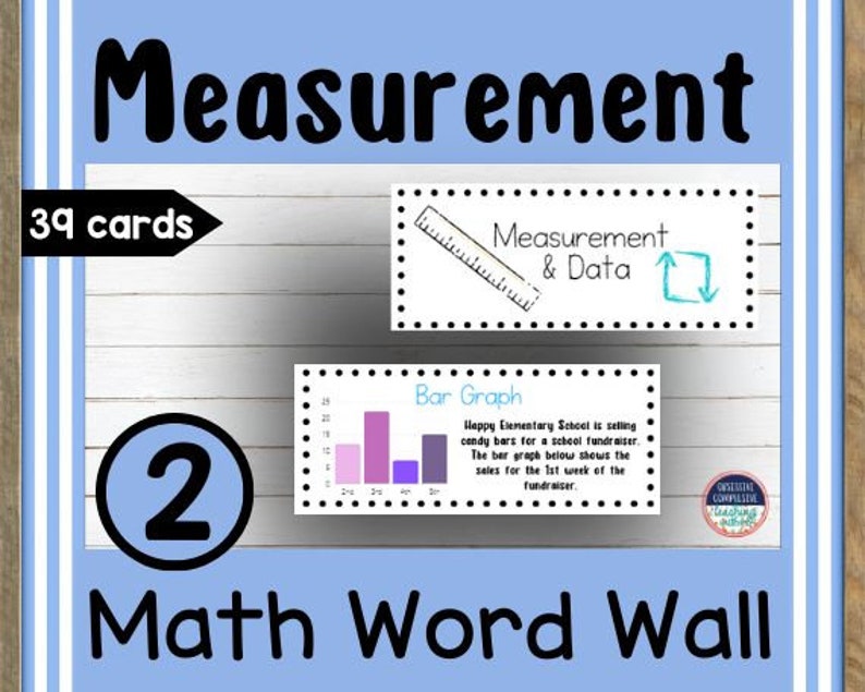 2nd Grade Math Word Wall Measurment- Vocabulary Cards - Etsy