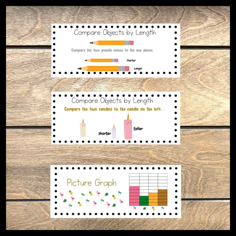 Kindergarten Math Word Wall Measurement- Vocabulary Cards - Etsy