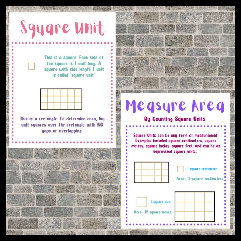 3rd Grade Math Anchor Charts Area - Etsy