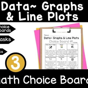 3rd Grade Math Choice Boards Data Graphs and Line Plots Practice and ...