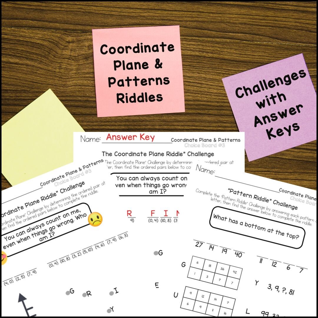 5th Grade Math Choice Boards Coordinate Plane and Patterns Activities ...