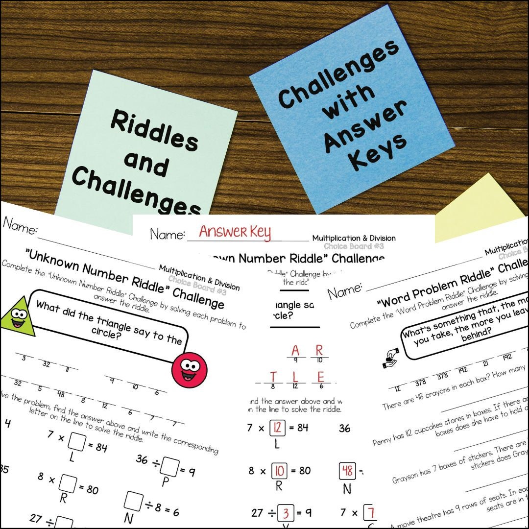 3rd Grade Math Choice Boards Multiplication and Division Practice and ...