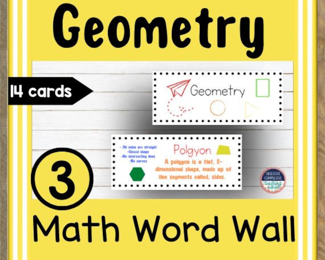 3rd Grade Math Word Wall Geometry- Vocabulary Cards - Etsy