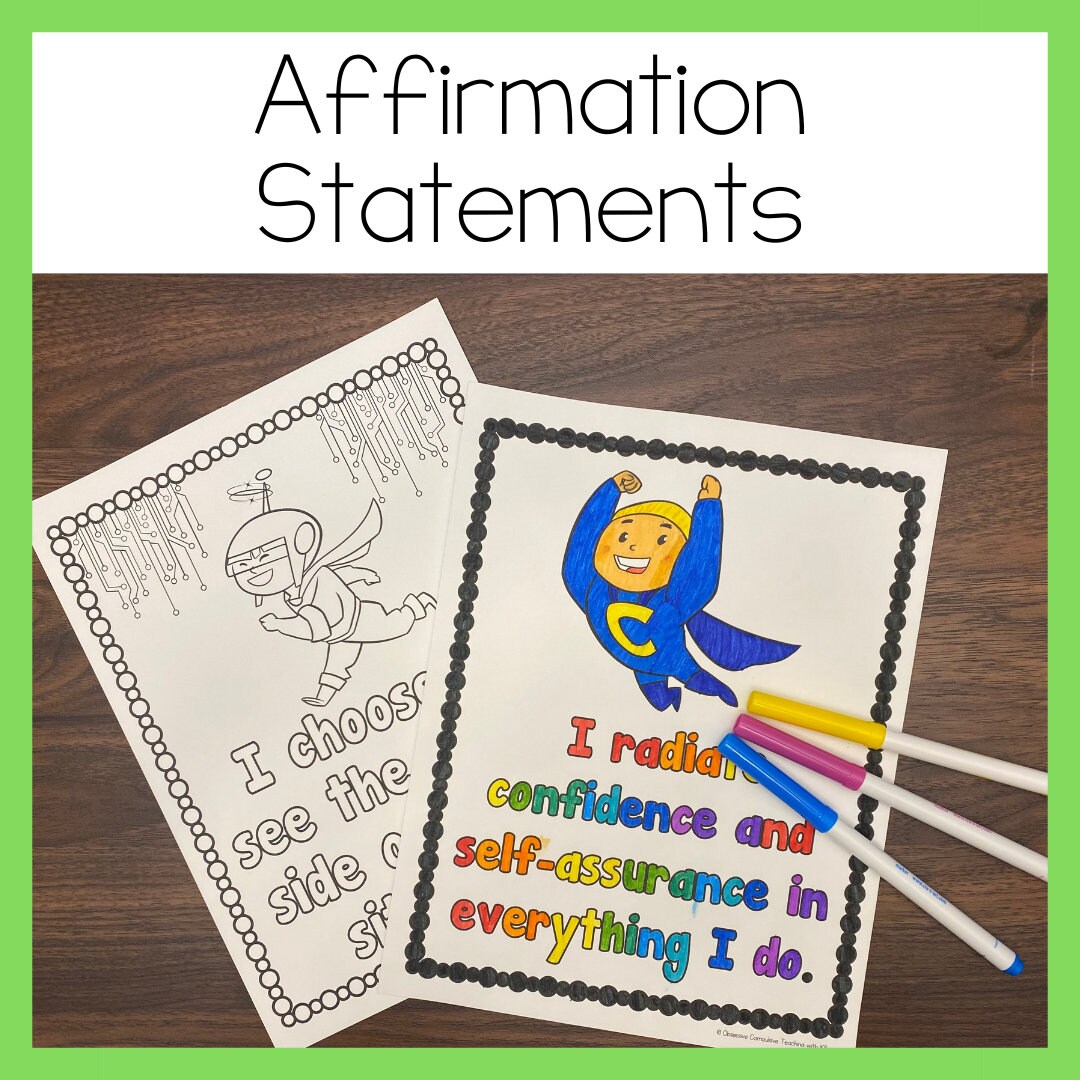 Affirmation Avengers Affirmation Coloring Pages SEL, Self-love, Self ...