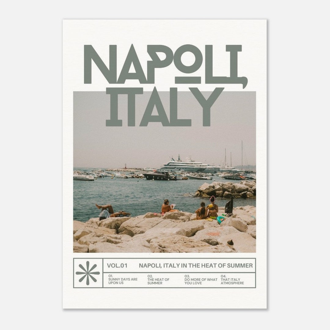 Napoli, Italy in the Heat of Summer Retro Photography Print Italy Wall ...