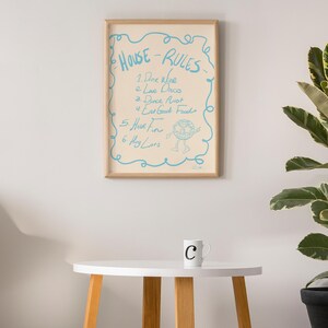 Disco House Rules Digital Artwork Poster Instant Download Kitchen ...