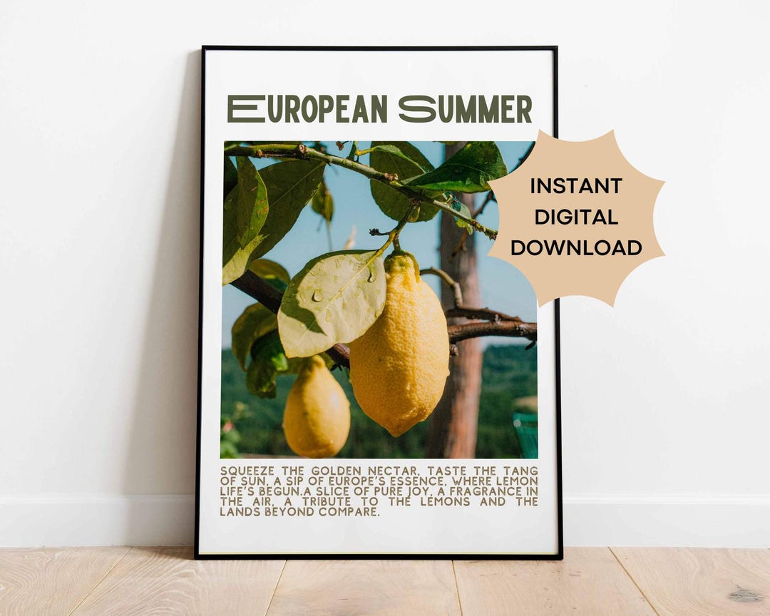 Lemon Poem European Summer Retro Photography Digital Download Italy ...