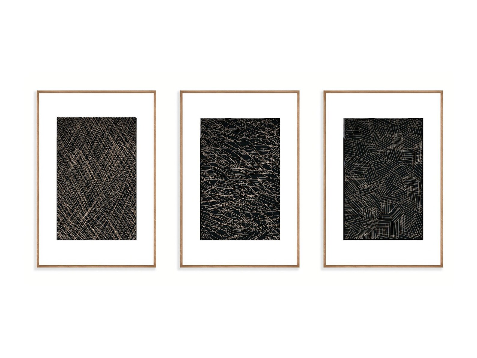 Abstract Line Art, 3 Piece Wall Art, Contemporary Art Digital Print ...