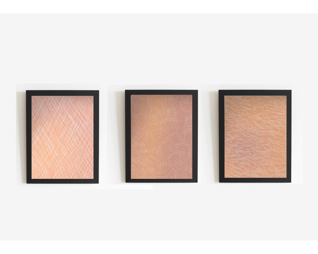 Abstract Line Art, 3 Piece Wall Art, Contemporary Art Digital Print ...