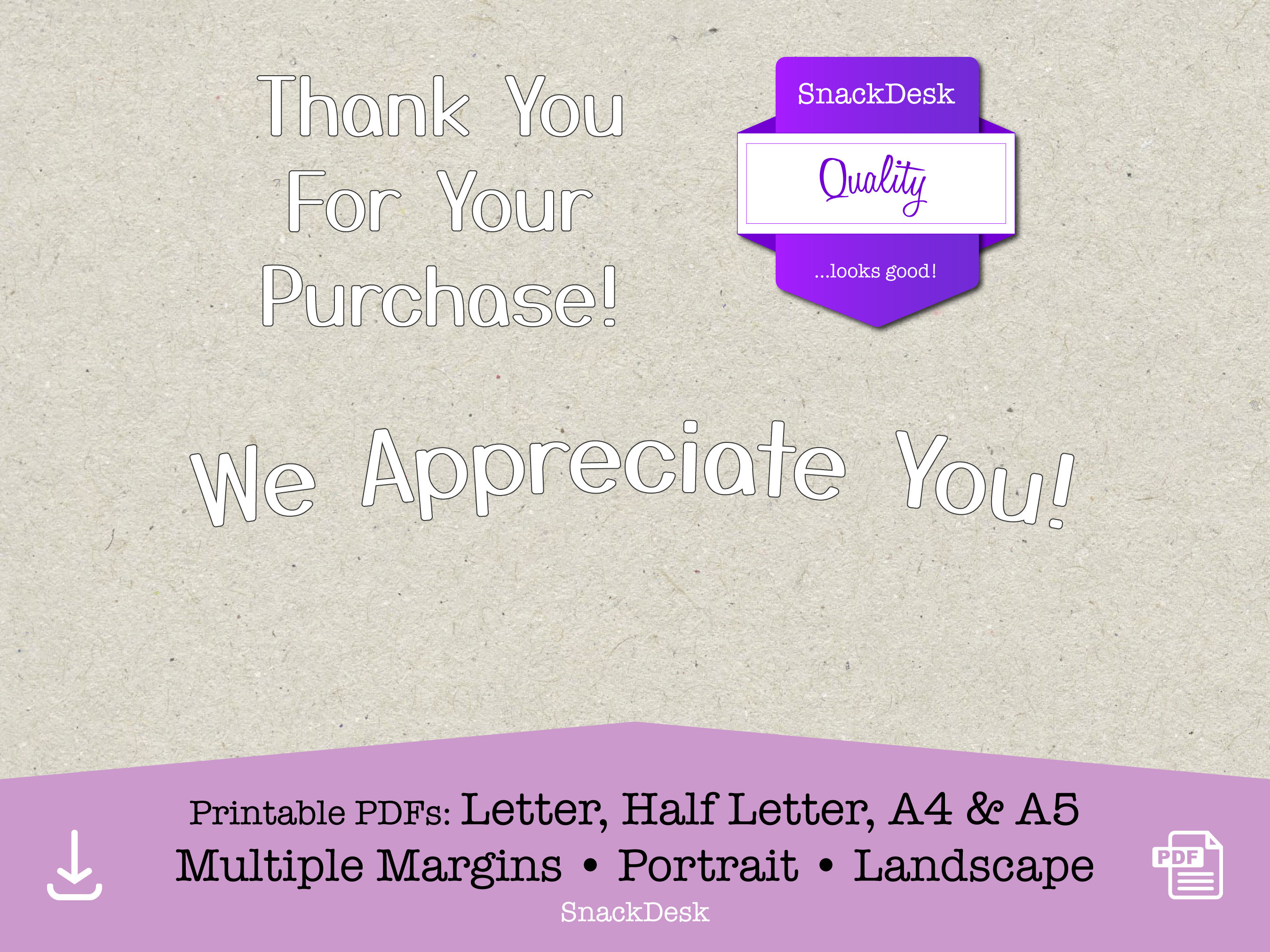 Printable Lined Paper Bundle PDF | US Letter, Half Letter, A4 A5 | Note ...