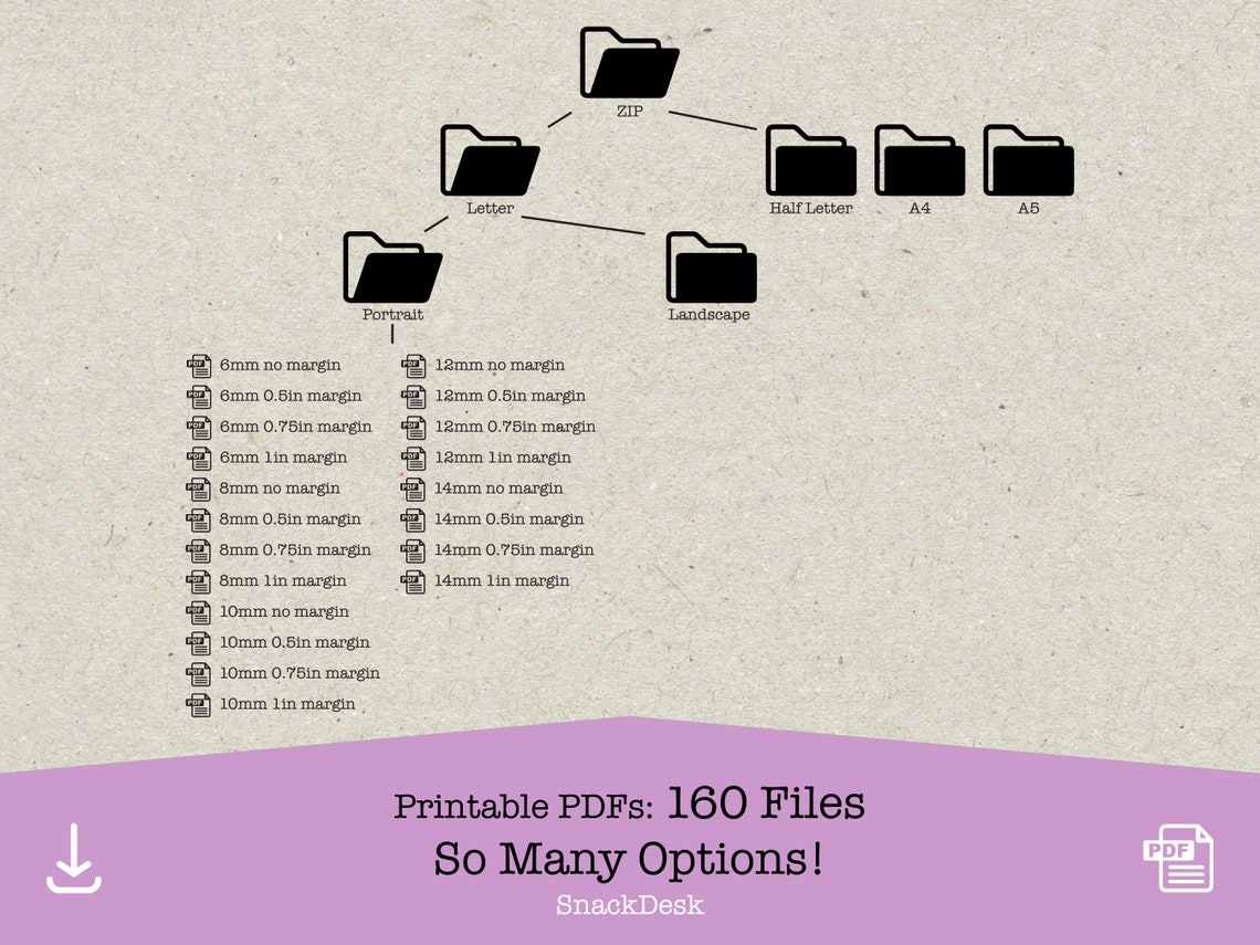 Printable Lined Paper Bundle PDF US Letter Half Letter A4 - Etsy