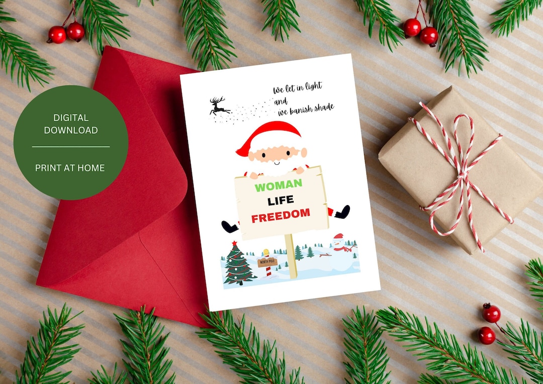 Woman Life Freedom Card Digital Christmas Card Printable - Etsy