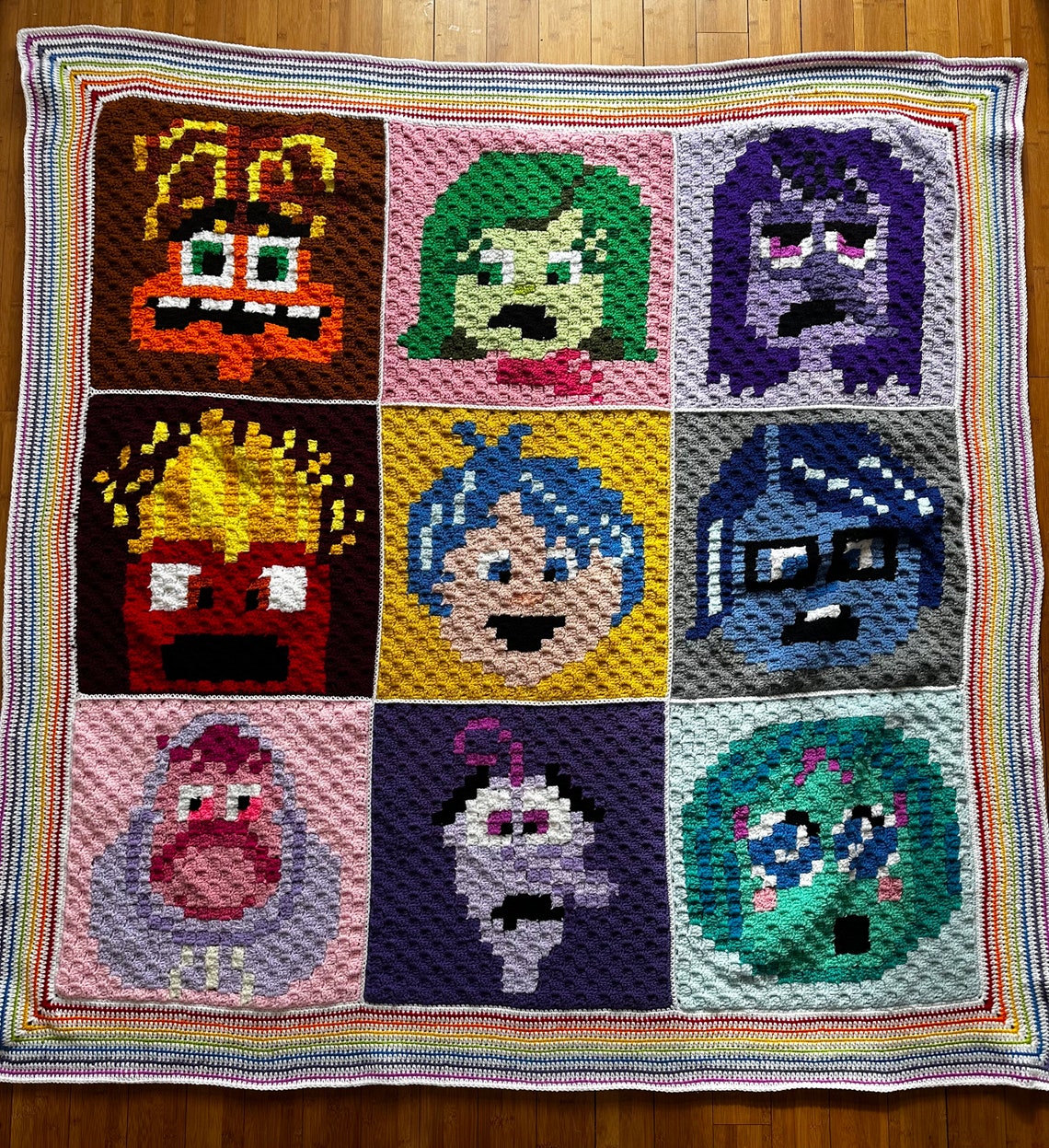 Emotions Inside Out Crochet Blanket Pixel Graph Pattern. Digital ...