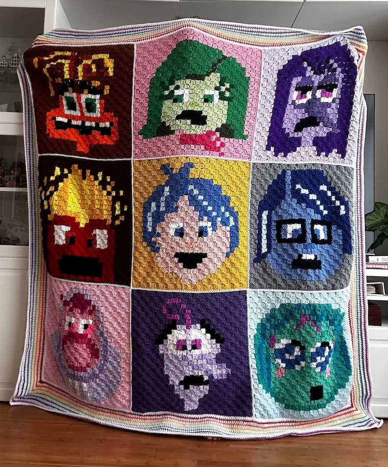 Emotions Inside Out Crochet Blanket Pixel Graph Pattern. Digital ...