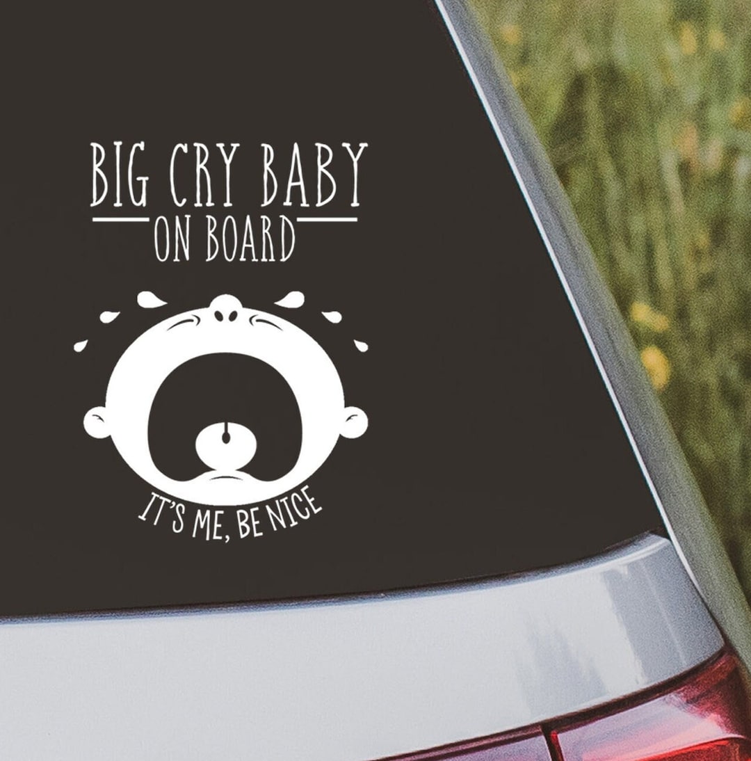 Big Cry Baby on Board, It's Me Be Nice Bumper Sticker Decal - Etsy